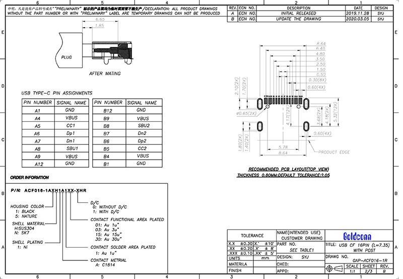 Usb Type C Connector Specification - Goldconn
